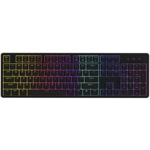 irok fe87/104 rgb mechanical keyboard, hot swappable gaming keyboard, customizable backlit, magnet upper cover type-c wired keyboard for mac windows-black/brown switch