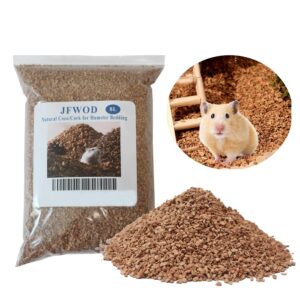 jfwod 8l natural cork peat hamster bedding pet litter for dwarf syrian hamsters, gerbils, mices, degus or reptiles habitat decorations