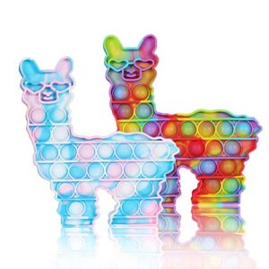 whatook pop fidget llama toys its llama fidget pop toys unicorn: 2pack poppers sensory special needs stress relief and anti-anxiety silicone squeeze bubble alpaca toy tools for kids and adults