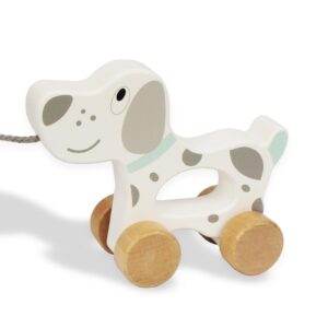 woodenedu baby toys car,wooden pull along toddler toy, developmental toy for 1 year old girl boy birthday gift (dog)