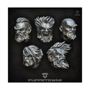 green stuff world for models & miniatures norsemen heads s141