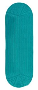 colonial mills reversible flat-braid runner rug, 2'4" x 6, aqua