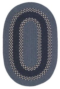 colonial mills corsair banded oval area rug, 4x6, blue