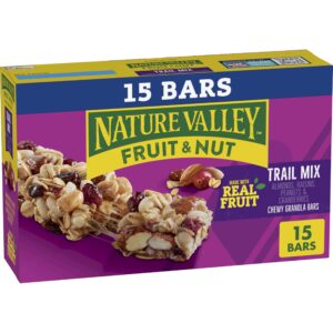 nature valley chewy fruit and nut granola bars, trail mix, 15 bars, 18 oz