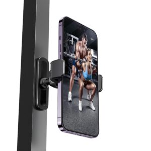 apps2car gym magnetic phone holder, 360 adjustable, compatible with 4.7-6.5" smartphones, alloy base and joint, black