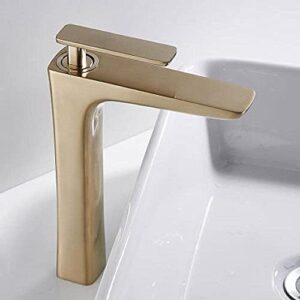 zhangyuefeifz bathroom sink faucet sink faucet bathroom vanity faucet solid brass sink faucet hot and cold single handle countertop toilet crane hot and cold faucet (color : brushed gold)