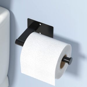 matte black toilet paper holder - toilet roll holder self-adhesive, toilet paper roll holder no drilling, stainless steel toilet tissues holder for kitchen and bathroom