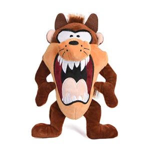 looney tunes for pets tasmanian devil taz big head plush dog toy, stuffed animal for dogs, size medium | 6-inch dog toy for all dogs | cute squeak toy for dogs in brown