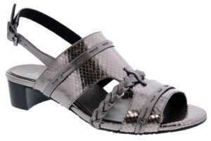 ros hommerson vacay 67032 women's dress sandal: pewter/leather/snake 10.5 medium (b) buckle