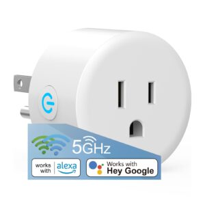 smart plug 5ghz, eightree smart plug compatible with alexa & google home, 5ghz & 2.4ghz wifi, smart socket with remote control & timer function, no hub required