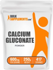 bulksupplements.com calcium gluconate powder - calcium supplement - calcium powder - calcium bone supplement - gluconate calcium - calcium without vitamin d (250 grams - 8.8 oz)