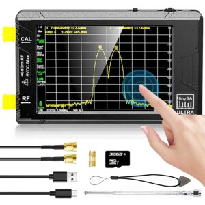 4inch tinysa ultra spectrum analyzer 100khz-5.3ghz,v0.4.5.1 portable tiny frequency analyzer with 32gb sd card & 3000mah battery, 2-in-1 rf signal generator rbw lna danl phase noise