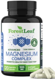 forestleaf magnesium complex 500mg - magnesium 500mg capsules - magnesium supplement 500 mg - magnesium for sleep, magnesium for constipation - magnesium supplement for women (120 ct)