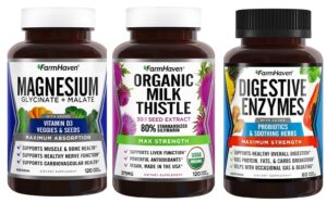 farmhaven magnesium glycinate & malate + milk thistle + digestive enzymes with probiotics