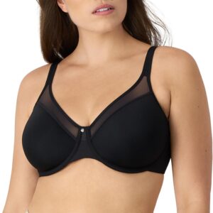 bali women's one smooth u ultra light illusion neckline underwire bra, black,38dd