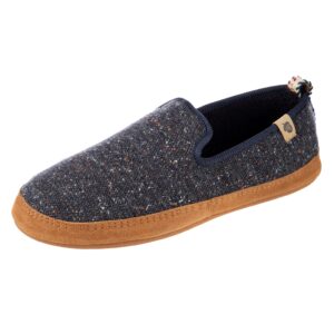 acorn men's lightweight bristol loafer with tweed upper and ultralight cloud cushioning slipper, navy blue, 10.5-11.5