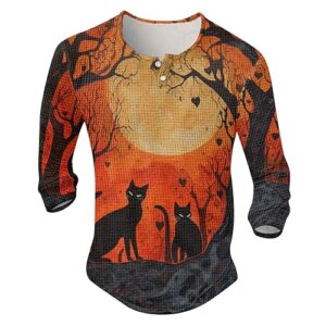 muscularfit target online shopping halloween costumes for men 2023 long sleeve casual loose pullover waffle button up shirts crewneck sweatshirts clothes for men outfits orange l