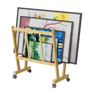 fumingpal print rack with wheels - 30.5 inch print racks for art display, canvas rack for posters, artwork, prints, canvas, panels, galleries, studios & storage