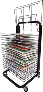 cenap art drying rack, solid mobile art drying rack with wire rack for art classroom, studio and home use drying and printing rack (size : 20-layer)