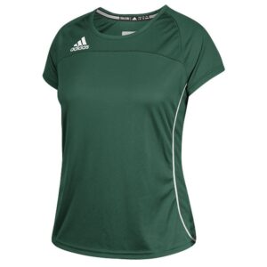 adidas womens utility cap sleeve jersey s dark green-white