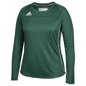 adidas womens climacool long sleeve utility jersey xs dark green-white