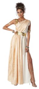 california costumes, golden goddess, adult,cream/gold