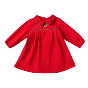 toddler baby kids cute girls christmas soild red party dress little girls dress up closet trendy (red, 6-12 months)