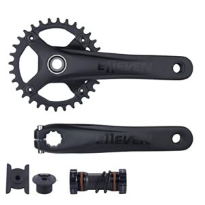 viaron 170mm bike crankset 32t/34t/36t hollow integrated 104bcd single speed round chainring crankset with bottom bracket (34t)