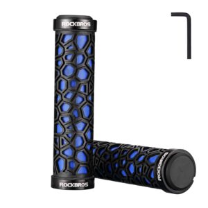 rockbros bike handlebar grips double lock-on bike grips non-slip bicycle handlebar grips for mtb, bmx, scooters, folding bikes 22.2mm