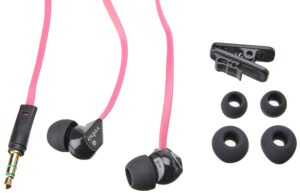 veho vep-003-360z1-p 360 stereo noise isolating earphones with flex 'anti' tangle cord system, pink