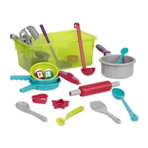 battat – pretend cooking set – plastic kitchen toys – play dishes & utensils-toddler cooking set – 3 years + (21 pcs)