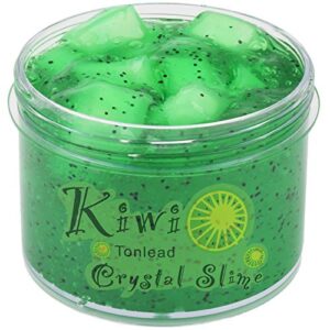 kiwi green clear slime 7oz premade crystal slime for girls boys, diy 200ml crunchy clear slime for kids toys art craft birthday party favor