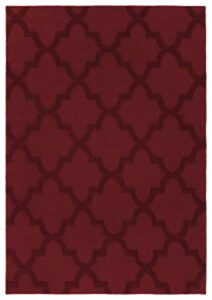 garland rug quatro chili red 9' x 12' cut-loop trellis area rug –soft, comfortable, stylish & budget-friendly rug in a beautiful solid chili red