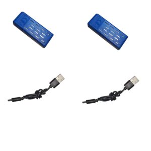 hasakee 2pcs 3.7v rechargeable batteries and 2pcs usb chargers for m1,m1c m1s drone