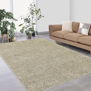 zacoo 9x12 area rug shag rug for living room, luxurious large shaggy area rug non-shedding carpet rug for bedroom shag plush rug thick aceent rug carpets for home decor, taupe, 9' x 12'