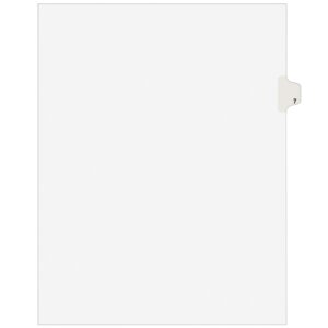 avery unpunched legal exhibit dividers, avery style helvetica bold type, letter size, individual side tab #7, 25 total (11917)