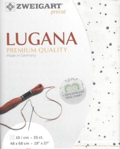 precut zweigart lugana splash 25 count white/gray basalt 3835/1329. needlework canvas, cross stitch fabric, embroidery canvas 52% cotton and 48% viscose