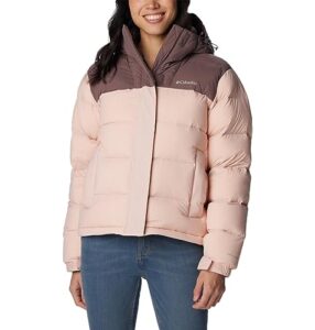 columbia women's bulo point ii down jacket, dusty pink/basalt crinkle, large