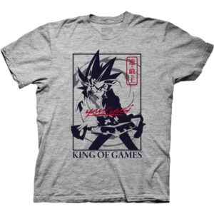 ripple junction yu-gi-oh! duel monsters yugi king of games anime adult t-shirt officially licensed medium heather grey