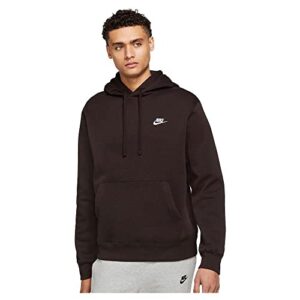 nike men's nsw club pullover hoodie jersey (as1, alpha, l, regular, regular, brown basalt, large)