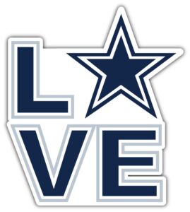 cowboy football dallas city love sport car bumper sticker decal 4'' x 5''