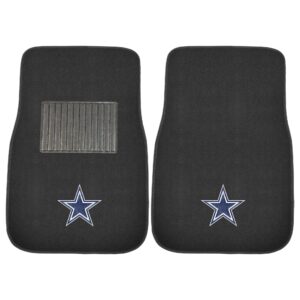 fanmats 10316 nfl - dallas cowboys 2-pc embroidered car mat set for front seats | black | 17"x25.5" | star primary logo