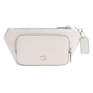 coach belt bag in crossgrain leather, chalk