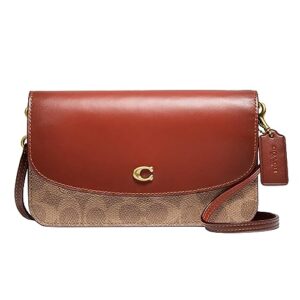 coach coated canvas signature hayden crossbody, tan rust, one size