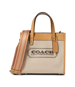 coach canvas field tote 22 natural canvas/tan one size