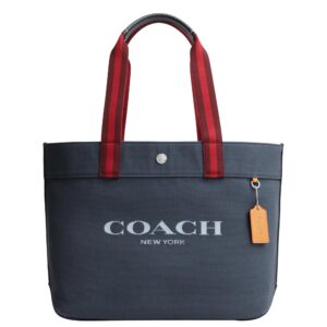 coach canvas tote, denim multi