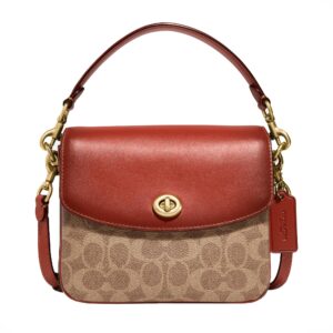 coach coated canvas signature cassie crossbody 19, tan rust, one size