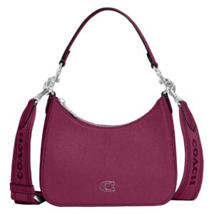 coach hobo crossbody in crossgrain, deep plum,