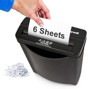 honeywell safes & door locks 9306f 6 sheet strip-cut paper shredder, black