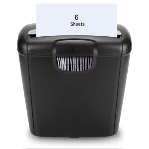 paper , 110v 6-sheet strip cut straight cut home paper shredders credit card office machine for office home use electric , 12.8 x 11.4 x 5.5in, black